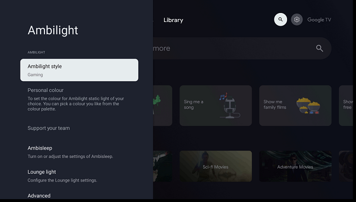 How to position the Philips Google TV to get the best Ambilight effect?